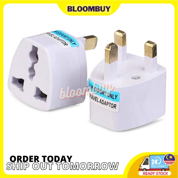 [Ready Stock]3-Pin Universal Adapter Plug Head UK 3 Pin Malaysia China ...
