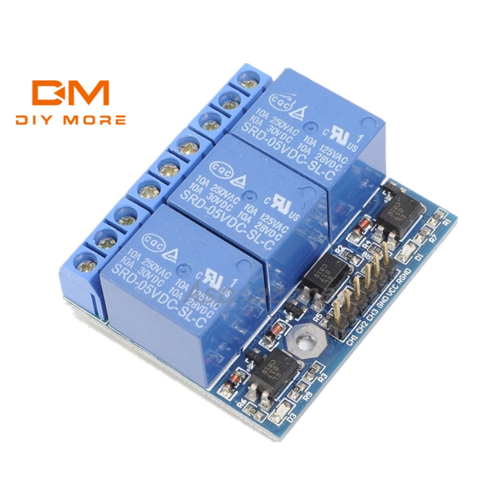 DIYMORE 3-Channel Relay Module With Optocoupler Isolation Compatible 3 ...