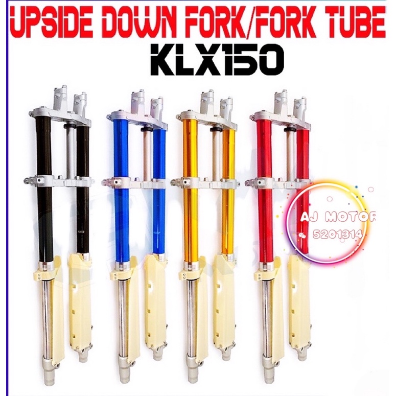 [ 98CM UPSIDE DOWN FRONT FORK SET + T + HANDLE BRACKET ] KAWASAKI KLX150 KLX-150 ALLOY CNC CROSS ...