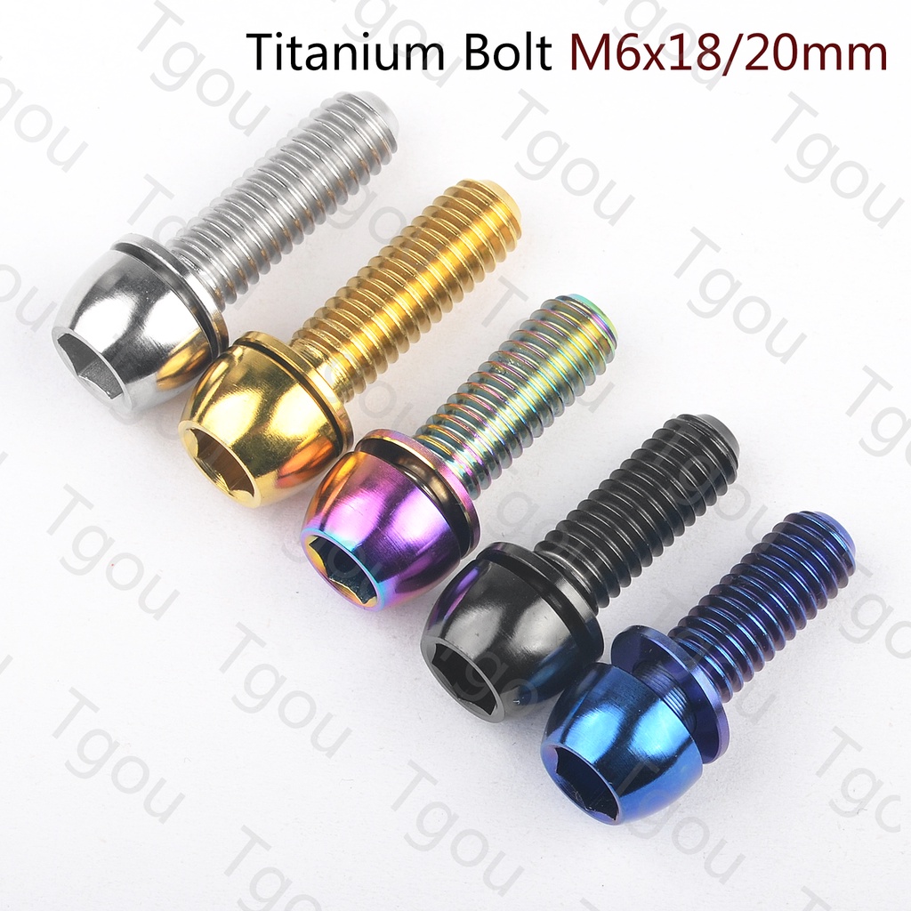 Tgou Titanium Ti Bolt M6x18/20mm with Washer Allen Key Head Screws for ...