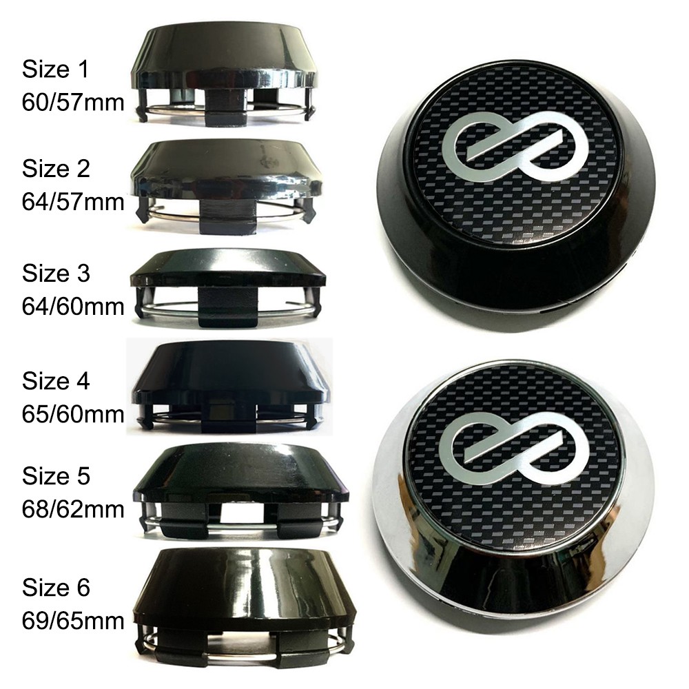 4pc 60/64/65/68/69MM Enkei Plaid Shading Sticker Car Wheel Center Sport ...