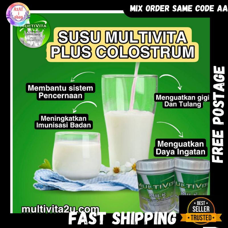 ORI Hq - Susu Multivita -Multivitta Milk Plus Colustrum - Mengurangkan Kesakitan | Shopee Malaysia
