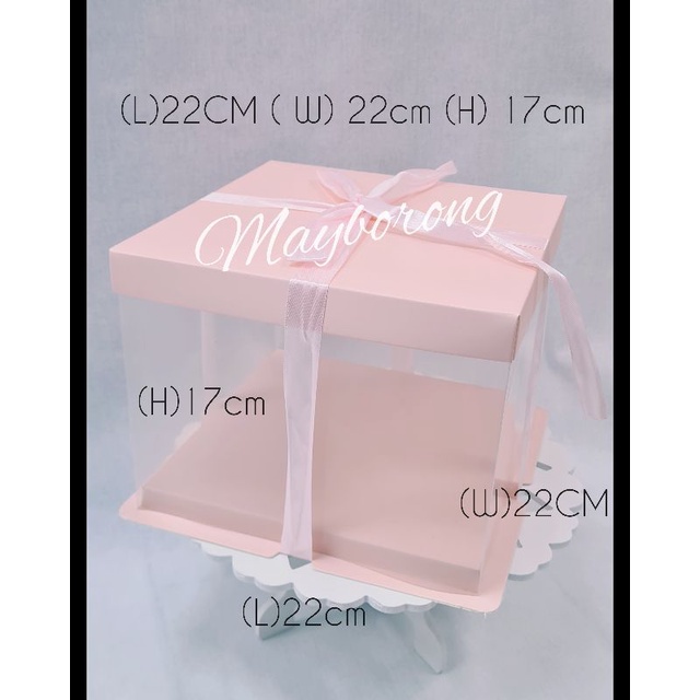 Kotak Hantaran Transparent Clear Gift Box Cake Box Kotak Kek Kotak ...