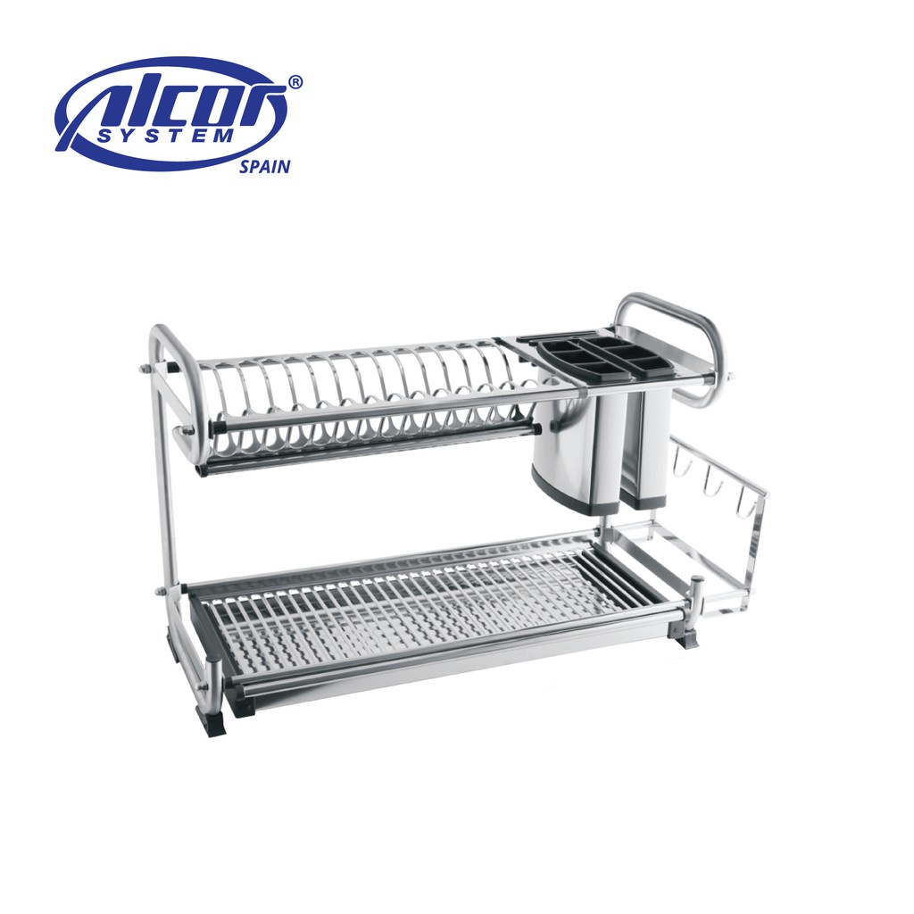 SUS 304 Stainless Steel 2 tier Multipurpose Dish Rack/ Rak Pinggan ...