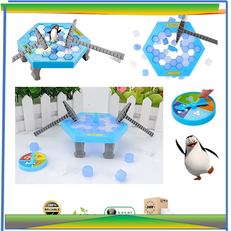 Kids Mini Penguin Trap Ice Breaking Penguin Rescue Board Game Penguin ...