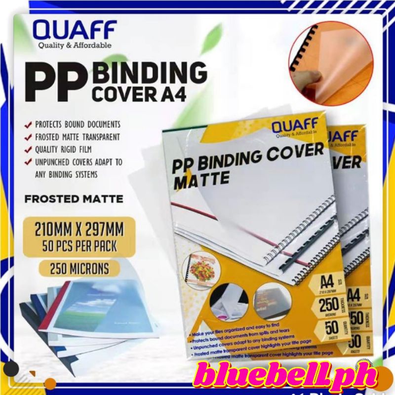 QUAFF PP BINDING COVER FROSTED MATTE A4SIZE 250MICRONS 50SHEETS ...