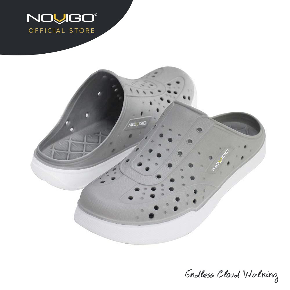 Novigo® Lugo Dual Density Unisex Eva Sandal (Cloud Grey/Cotton White) | Shopee Malaysia
