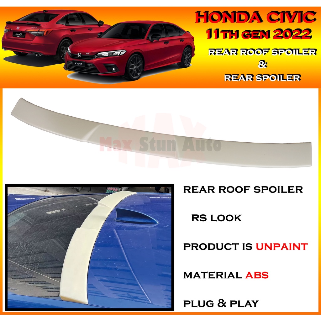 HONDA CIVIC FE 2022 11th GEN REAR TRUNK SPOILER DUCKTAIL & REAR ROOF ...