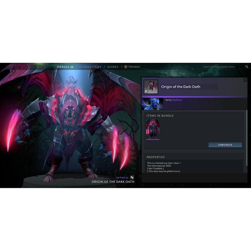 Dota2 Cache 2020 - Night Stalker ( Origin Dark Oath ) | Shopee Malaysia