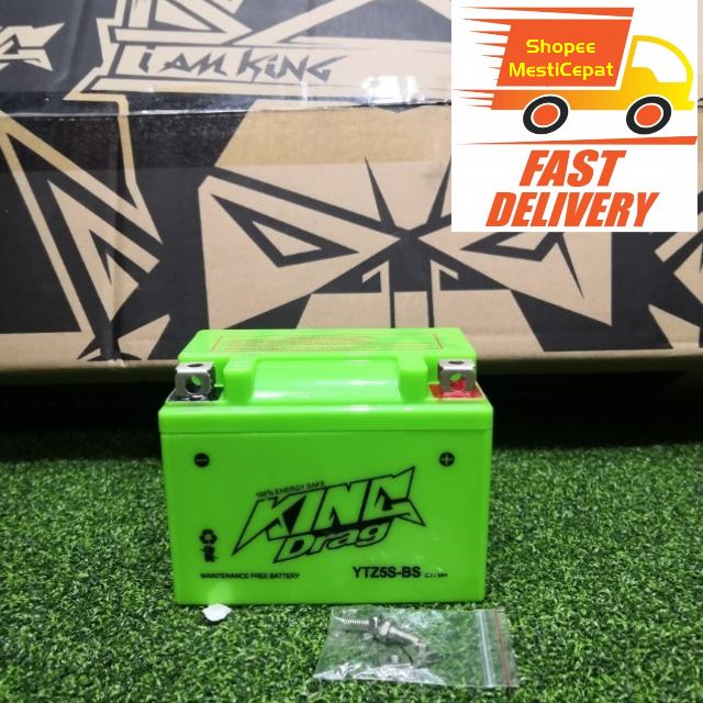 KING DRAG BATTERY YTZ5S-BS/YB5L-BS/YTX5L/YTX7L-BS YAMAHA Y15ZR LC135 ...