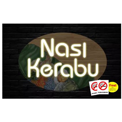 Food LED Neon sign with Base Foamboard (Nasi Dagang, Satay, Roti Canai ...