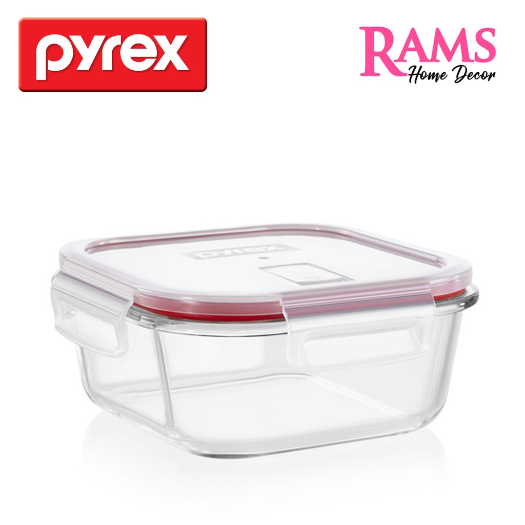 Pyrex 6 Pcs Easy Vent Square Glass Food Storage Container Set with ...