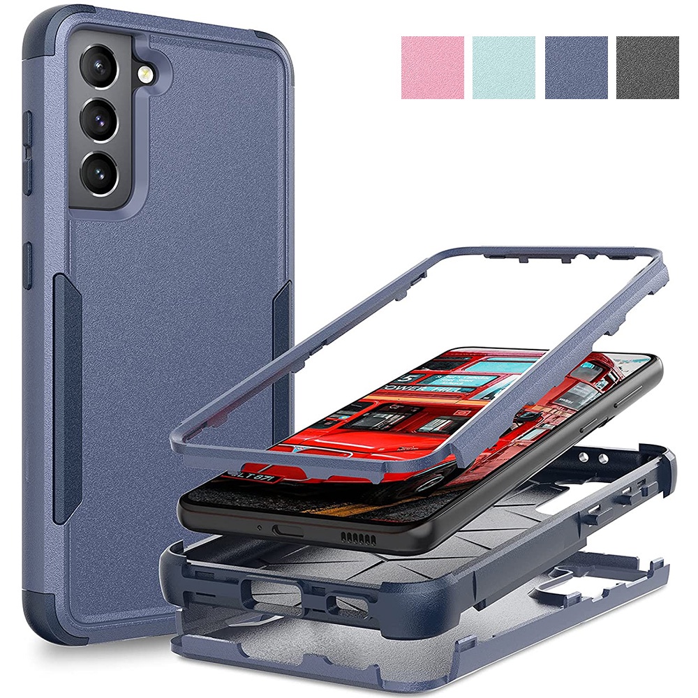 Heavy Duty Protective Shockproof Dual Layer Hard PC Front Bumper Rugged Silicone Defender Case ...