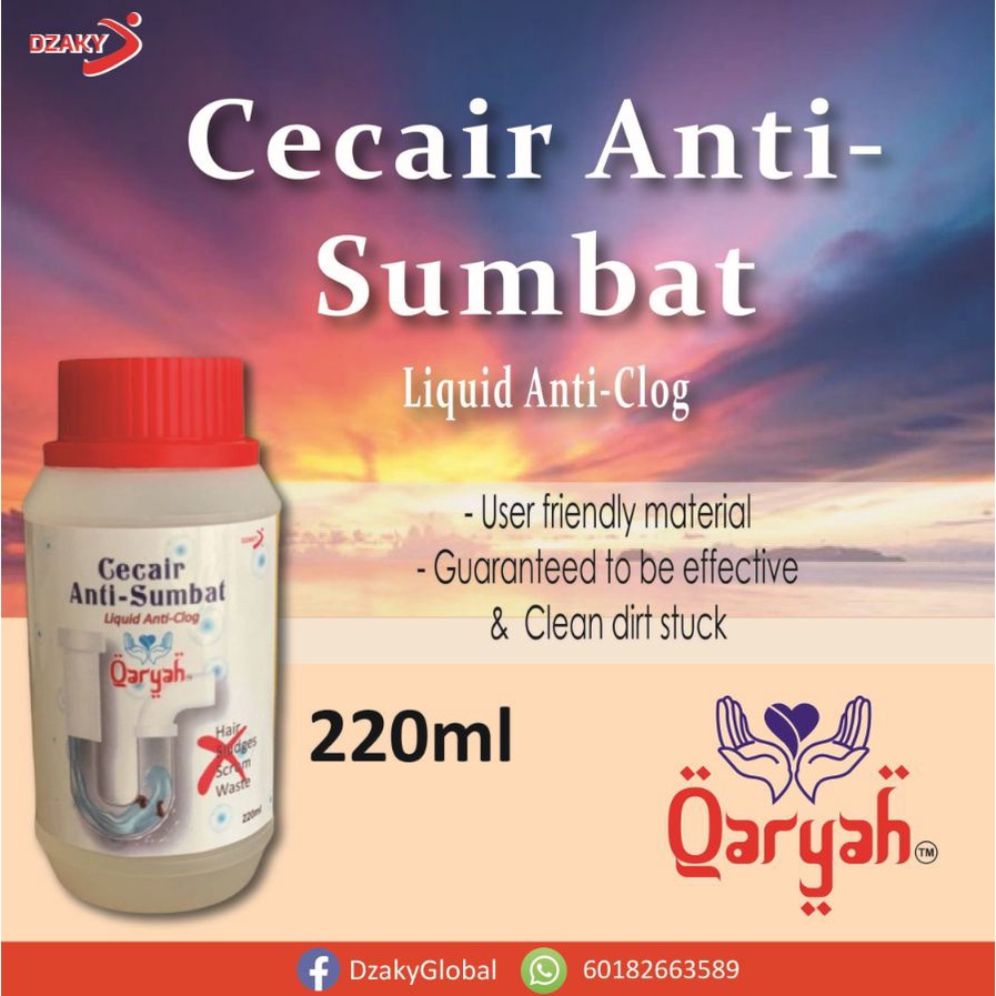 Qaryah Liquid Anti-Clog / Cecair Anti-Sumbat sinki / paip 220ml ...