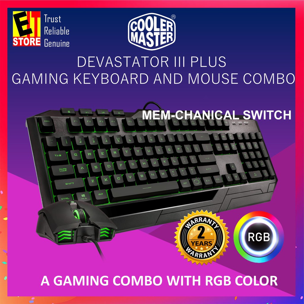 ZO1r COOLER MASTER DEVASTATOR III PLUS GAMING KEYBOARD AND MOUSE COMBO ...