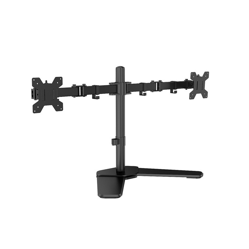Dual LCD LED Monitor Stand Two Arms Desk Mount Fits Up to 27 inch ...
