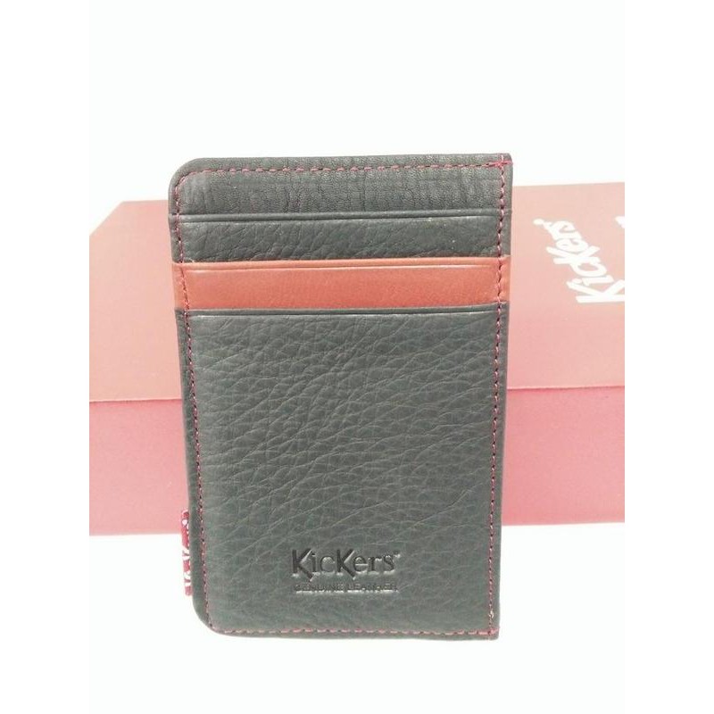 Kickers Leather Card Holder/Small Wallet in Black And Slim Design ...