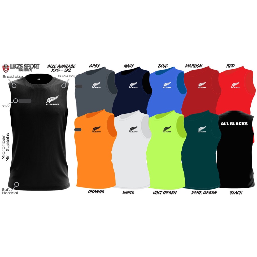 All Black Sleeveless Jersey DX2 Sleeveless Trainning basikal | Sukan ...