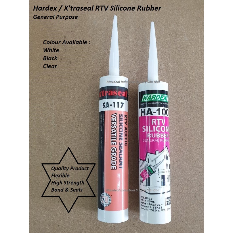 Original HARDEX / X'TRASEAL RTV Silicone Rubber General Purpose ( WHITE ...