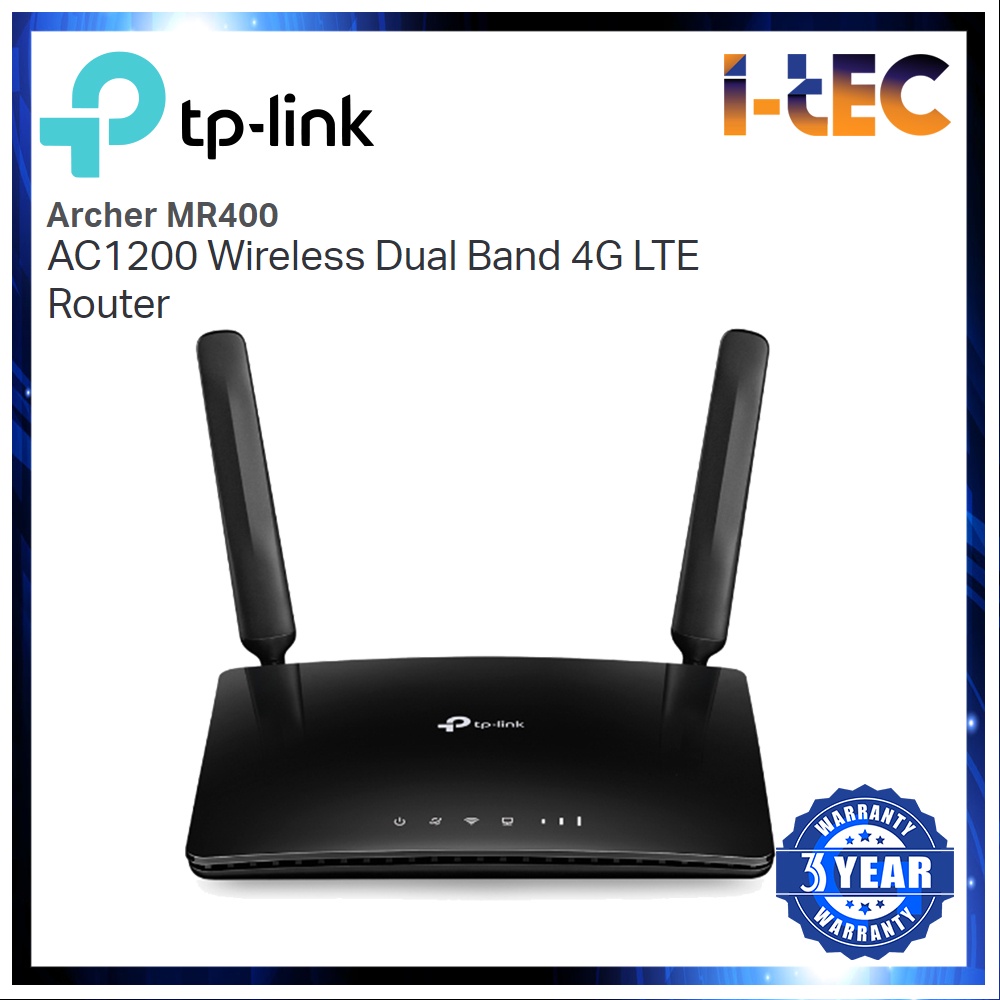 TP-Link Archer MR400 AC1200 Wireless Dual Band 4G LTE Router | Shopee ...
