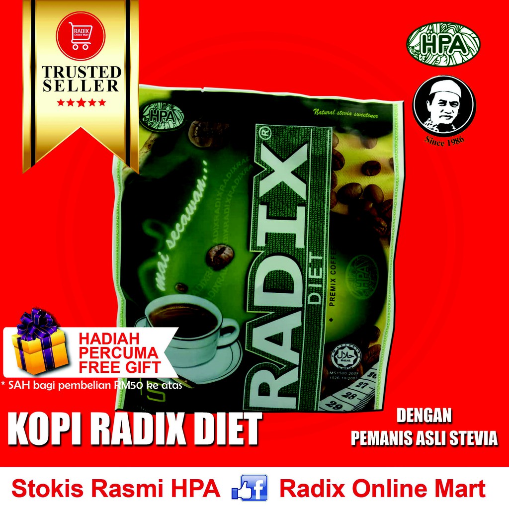 HPA COFFEE RADIX DIET / KOPI RADIX DIET 15 x 16g | Shopee Malaysia