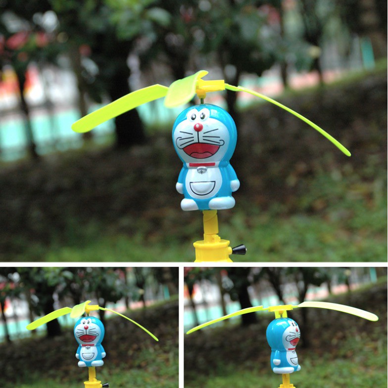doraemon Hand Push Plastic Dragonfly Flying Copter helicopter | Shopee ...