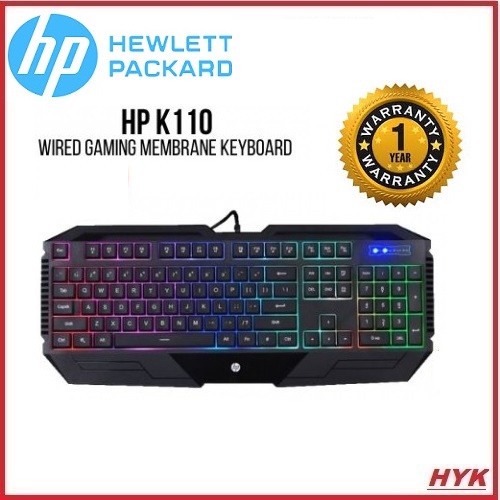 HP K110 LED BACKLIGHT WIRED GAMING MEMBRANE KEYBOARD WITH 4 COLOR COOL ...