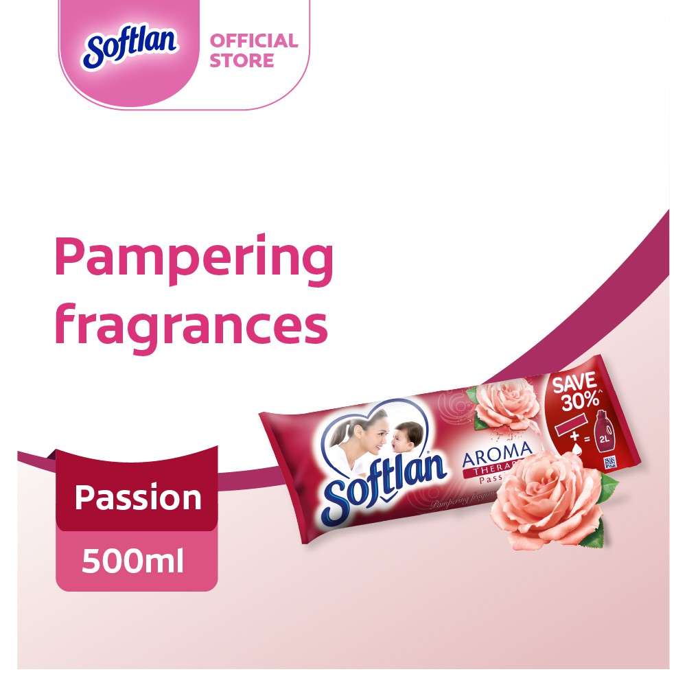 Softlan Aroma Therapy Passion (Red) Fabric Softener 500ml Refill ...