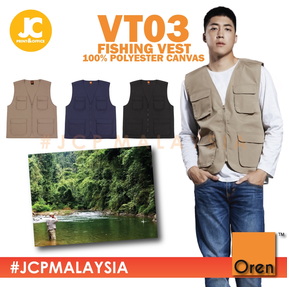 OREN SPORT Unisex Casual Fishing Vest Multi Pocket Jacket Vest Wartawan ...