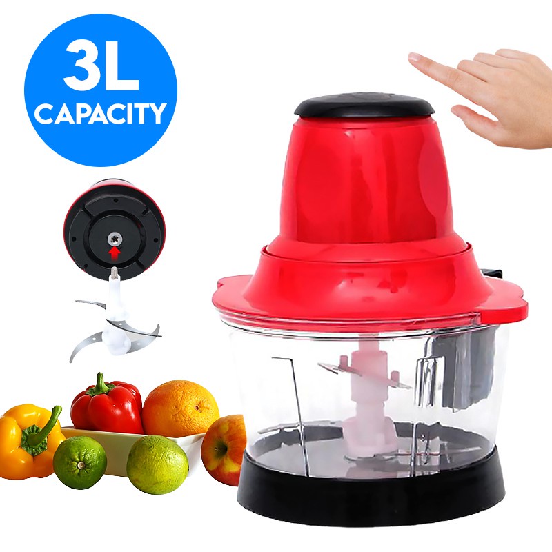 3L 300Watt Wired Electric 4 Stainless Steel Razor Blade Food Chopper Meat Grinder Machine ...