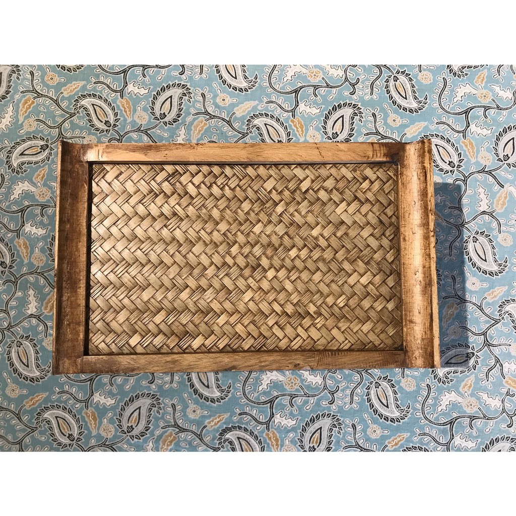 Dulang Hantaran Anyaman Mengkuang Dulang Raya Wooden Tray for Display ...