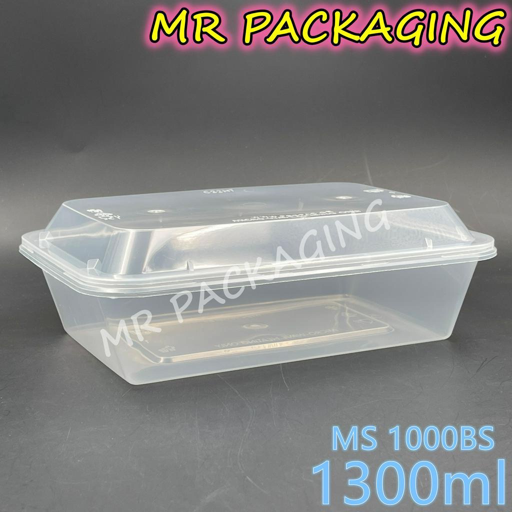 MS 1000BS 1300ml Rectangular Microwaveable Container & Dome Lid ...