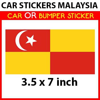 Car Sticker OR Bumper Sticker - Selangor Flag Stiker Bendera Negeri ...