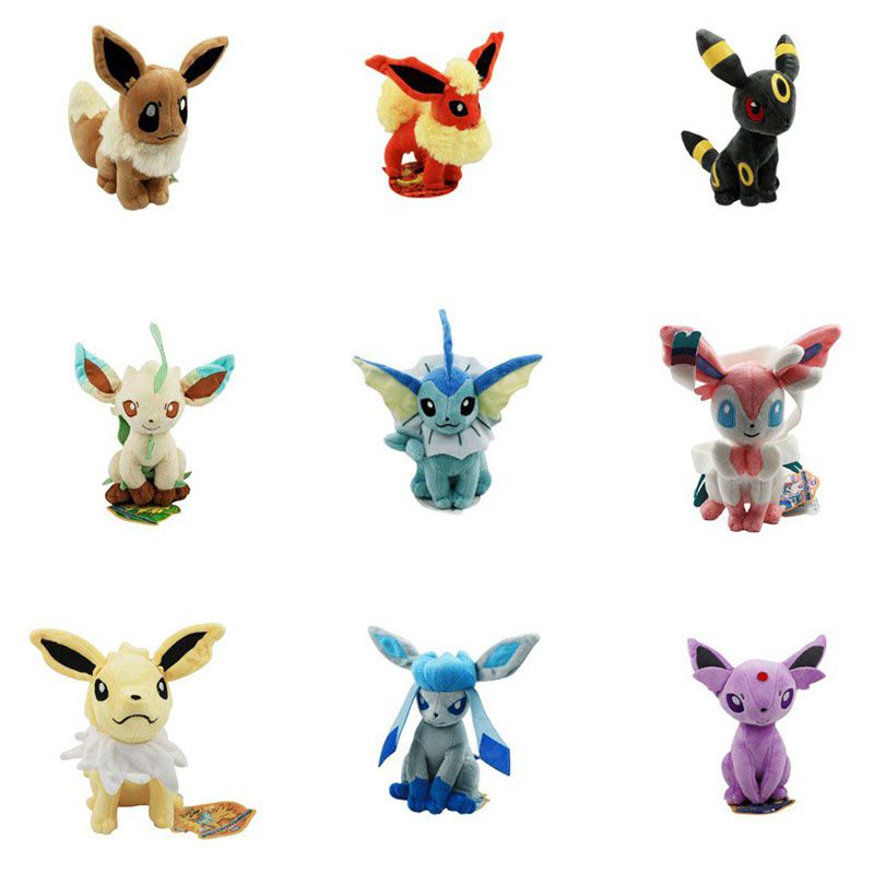Cute Pokemon Plush Eevee Sylveon Flareon Umbreon Toys 9 Style Stuffed ...