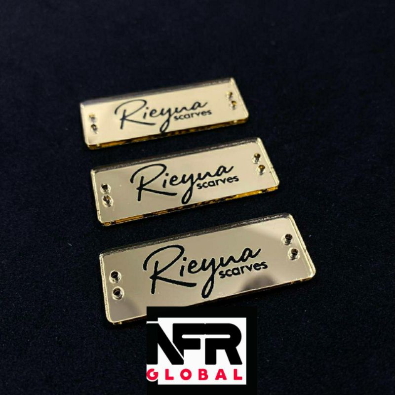 Rm0.53/pcs Label Tudung Acrylic (Gold Mirror black ink)🔥 | Shopee Malaysia