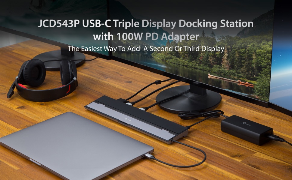 j5create JCD543P 13 in 1 USB-C PD 100W Triple Display Up to 4K Docking ...