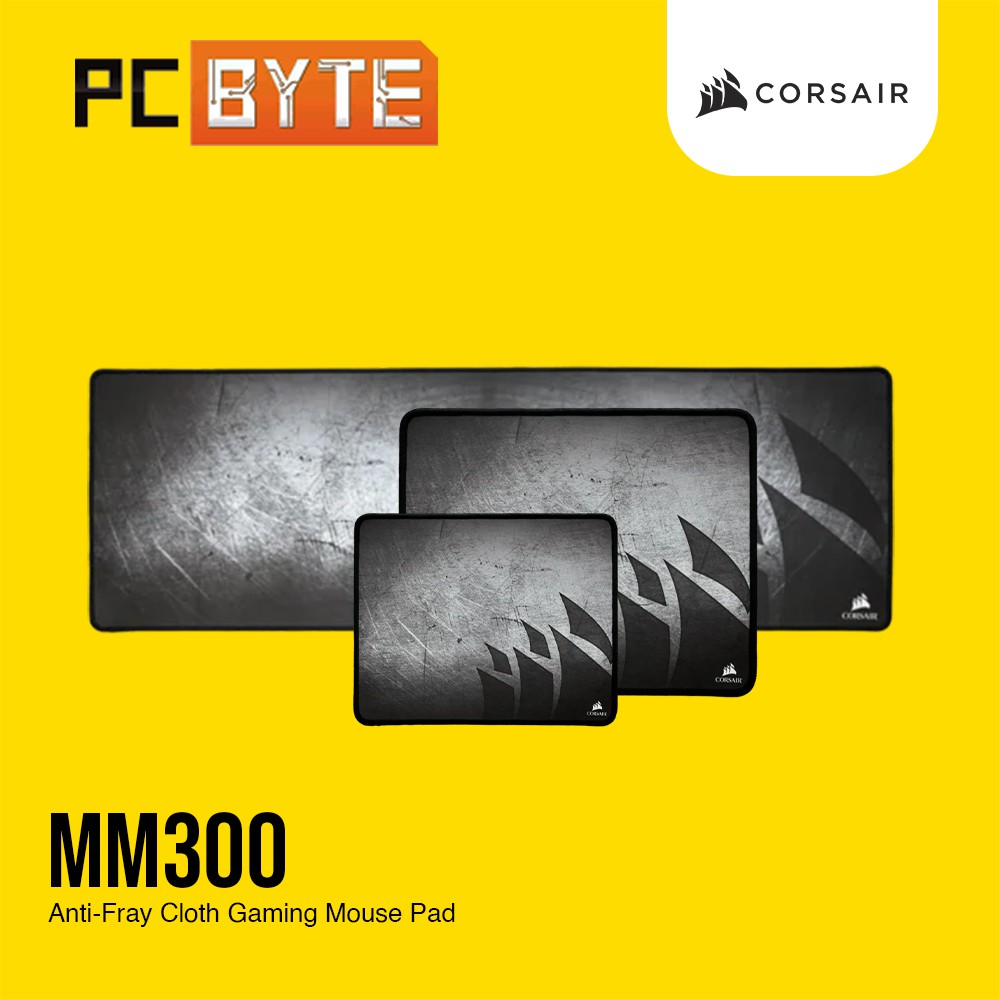 Corsair MM300 Anti-Fray Cloth Gaming Mouse Pad - Small/Medium/Extended ...