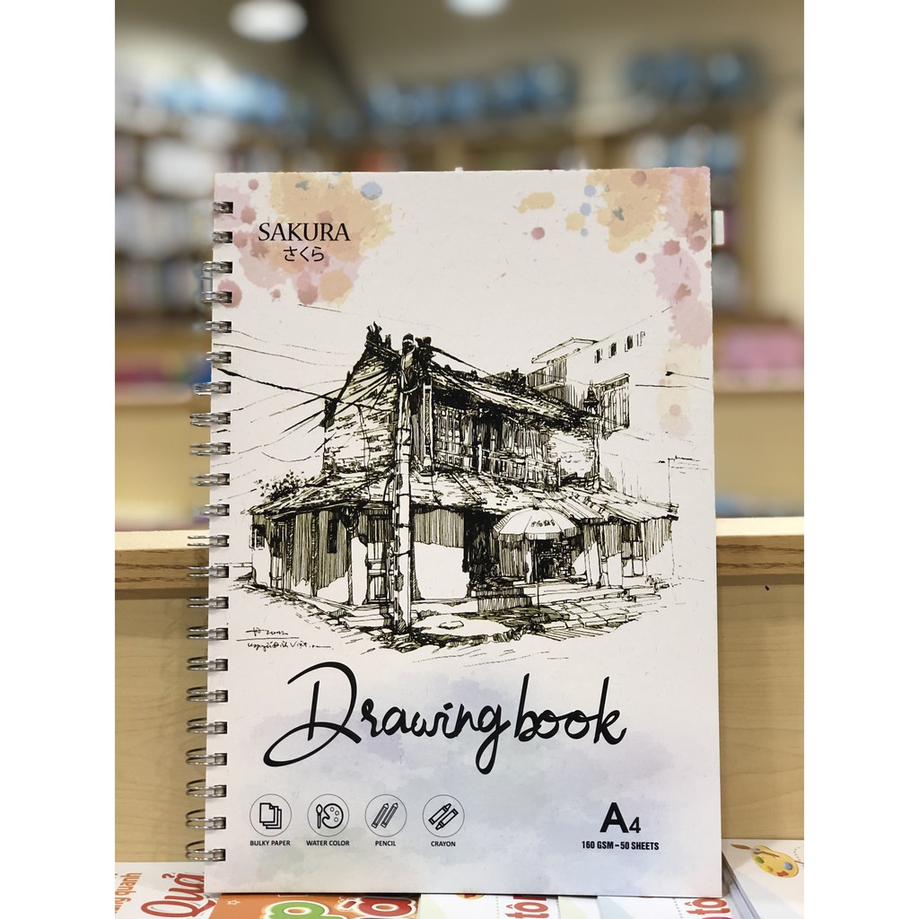 Sakura Drawing Notebook 50 Sheets A4 Size (Vertical Spine) | Shopee ...