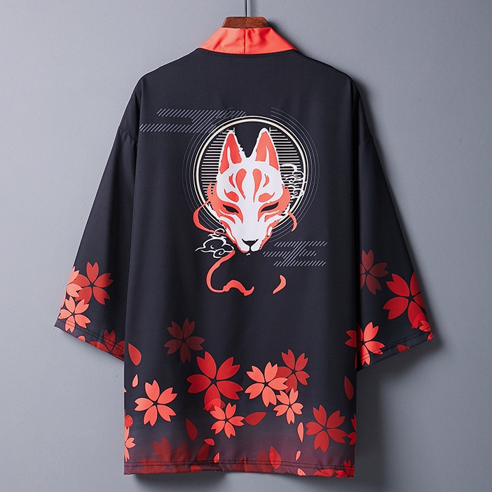 Chinese Style Fox Men Women Couple Onmyoji Yukata Haori Cosplay Kimono ...