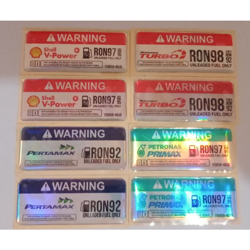 Resin/Vinyl Emblem Sticker and Pertamax Hologram, Turbo, Shell ...