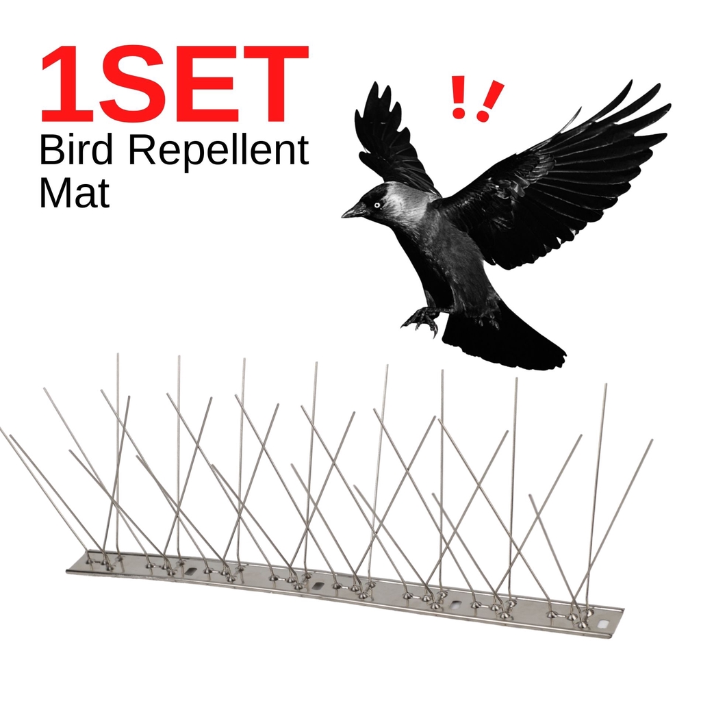 33cm Bird Repellent Mat Spikes S/Steel Animal Repeller Chase Birds ...