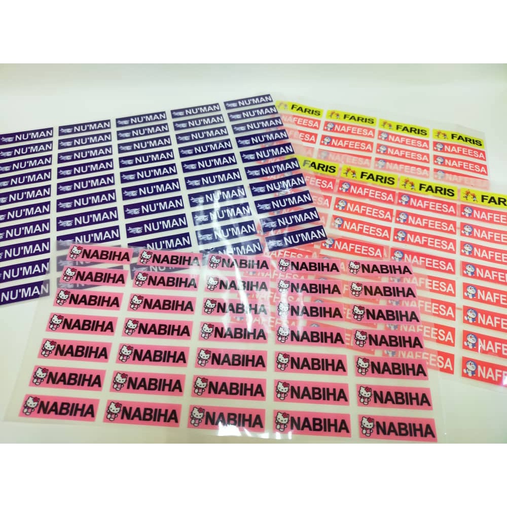 50PCS FABRIC STICKER @ IRON ON STICKER👕, Sticker nama baju, Nametag ...