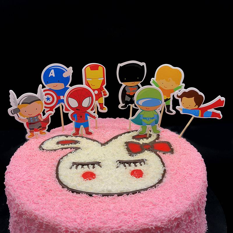 24Pc/set Marvel Superhero Theme Cake Topper Happy Birthday Party ...