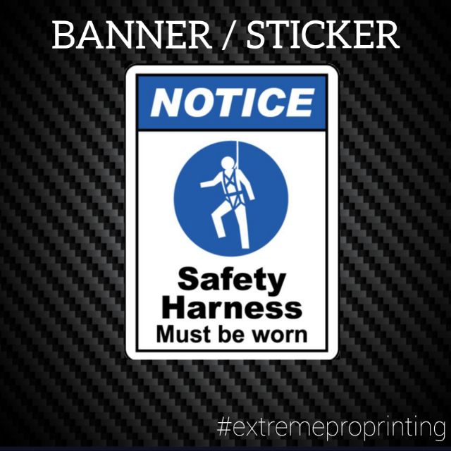 BANNER / STICKER 2x3 Safety Harness Must Be Worn | Shopee Malaysia