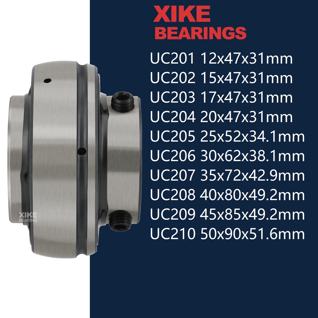 XiKe UC201 UC202 UC203 UC204 UC205 UC206 UC207 UC208 UC209 UC210 Spherical Insert Ball Bearings ...