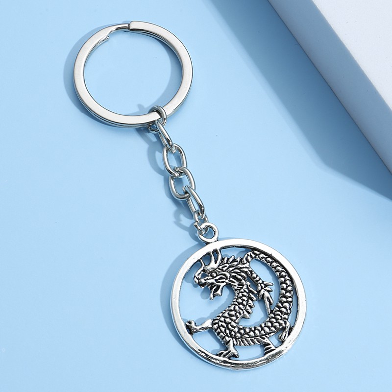 Chinese Dragon Keychain Round Animal Key Ring Alloy Key Chains Souvenir ...