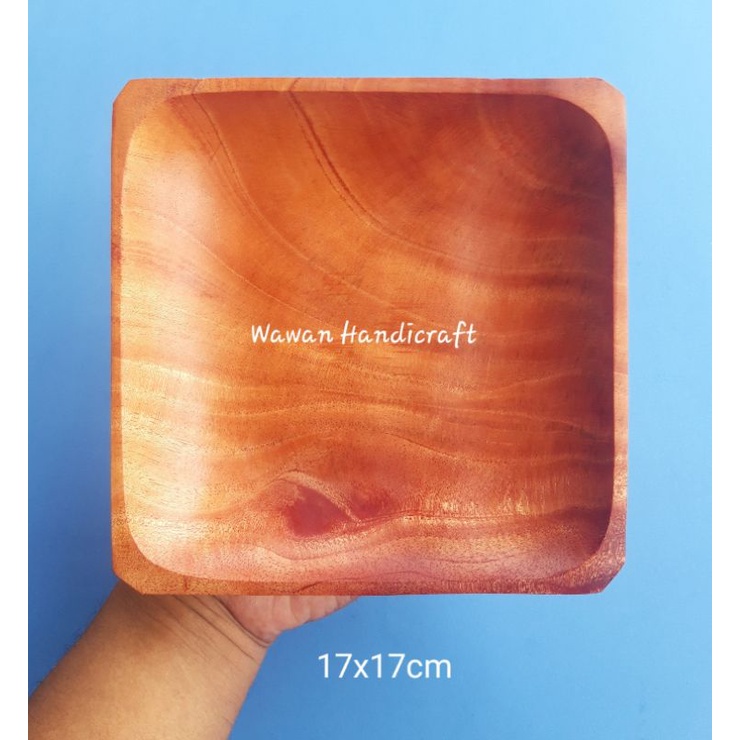 KAYU Wooden plate/mahogany Box plate 17x17cm /wooddeen plate mahogany ...