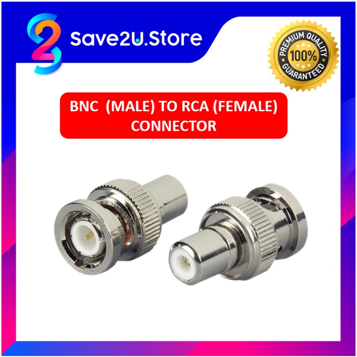【Ready Stock】BNC Male to RCA Female Connectors RG59 CCTV Connector BNC ...