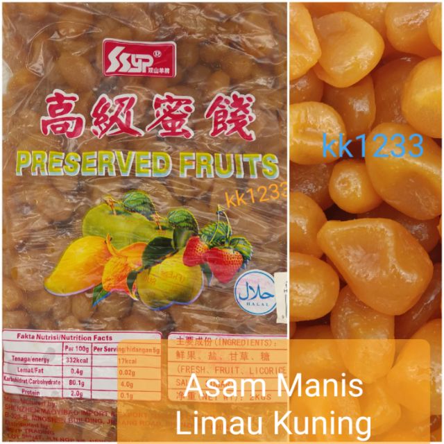 Asam Manis Limau Kuning 2kg / Sweet Plum Yellow Lime 黄金桔 Huang Jin Ju ...