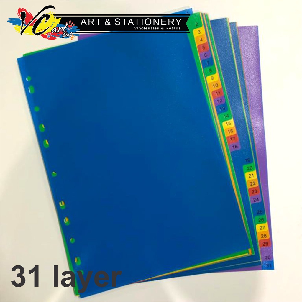 VC Art 11 holes PP Plastic Index Divider for Binder Office Stationery ...